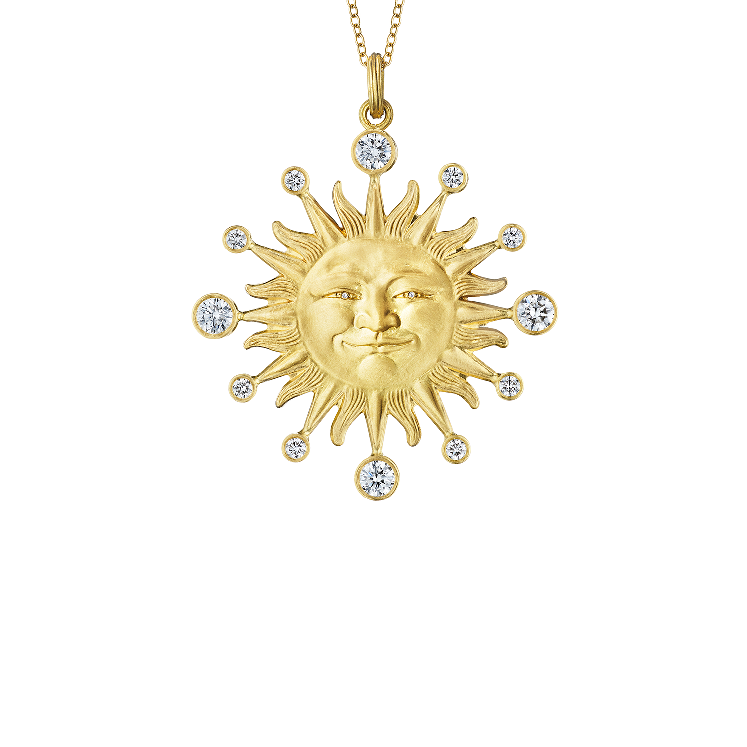 Small Diamond Ray Sunface Pendant – Anthony Lent