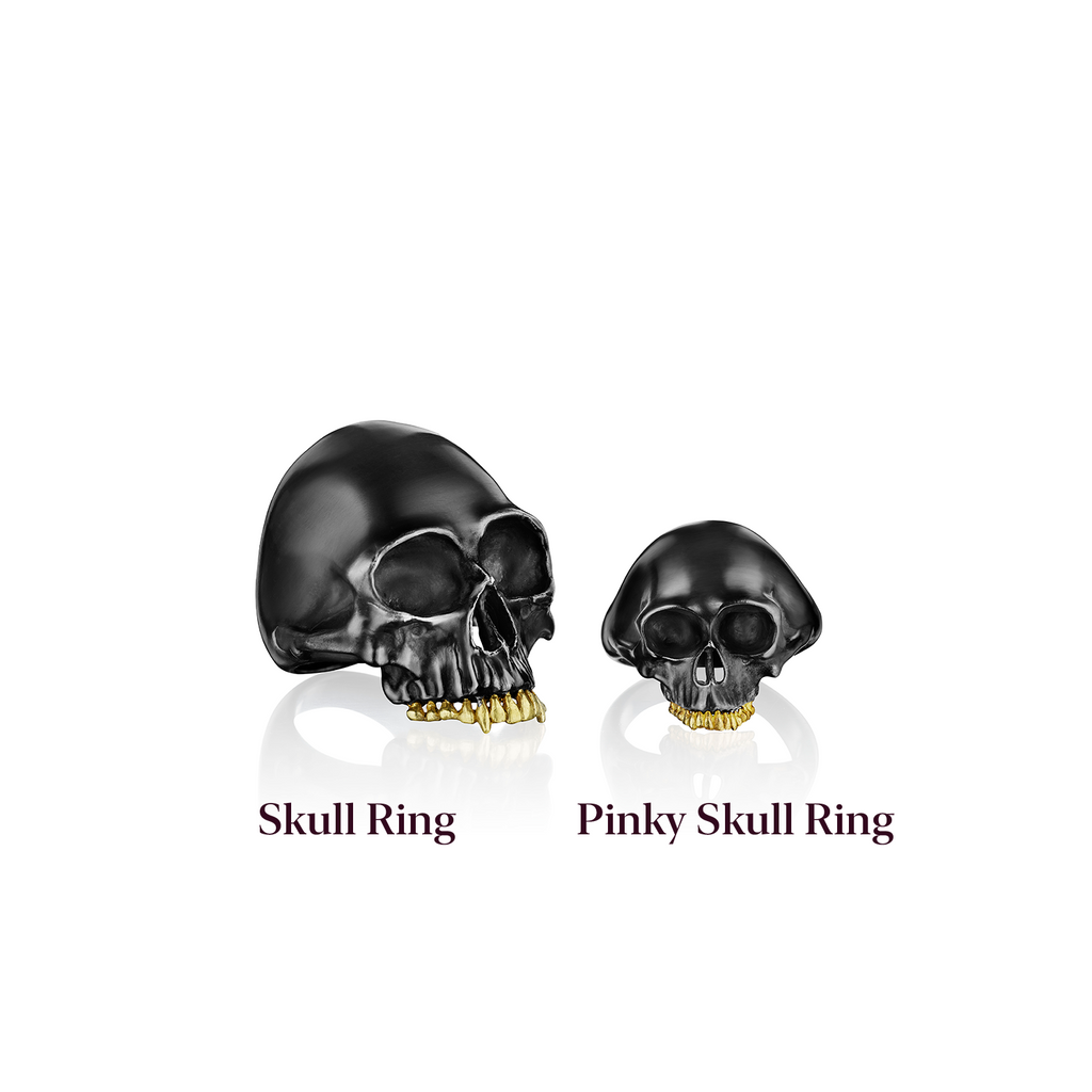 Black Silver Skull Pinky Ring – Anthony Lent