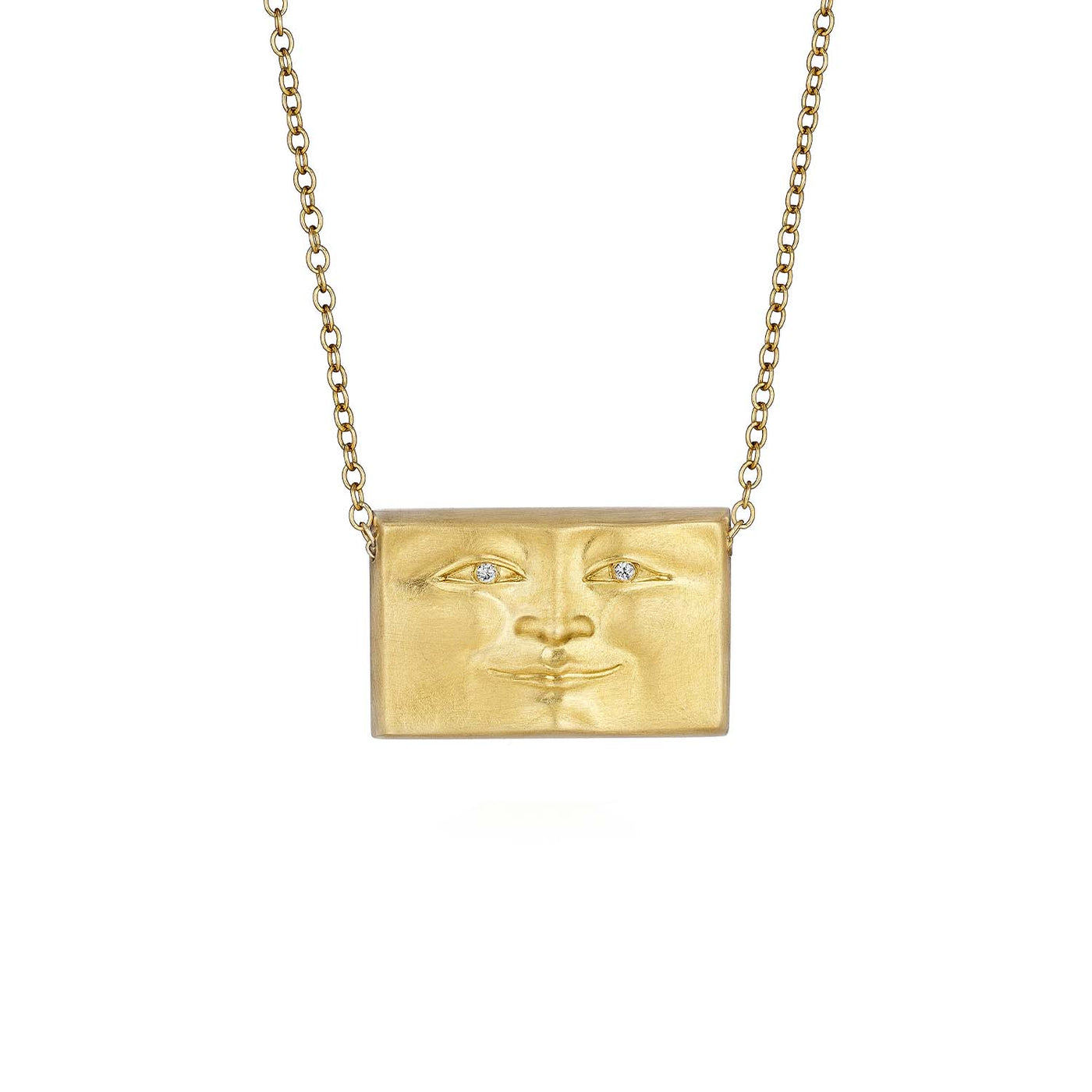 Brickface Pendant with Diamond Eyes – Anthony Lent