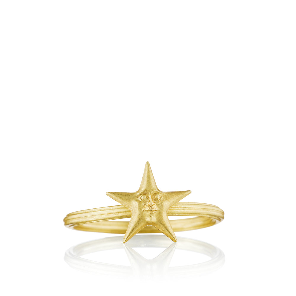 Gold Starface Stacking Ring – Anthony Lent