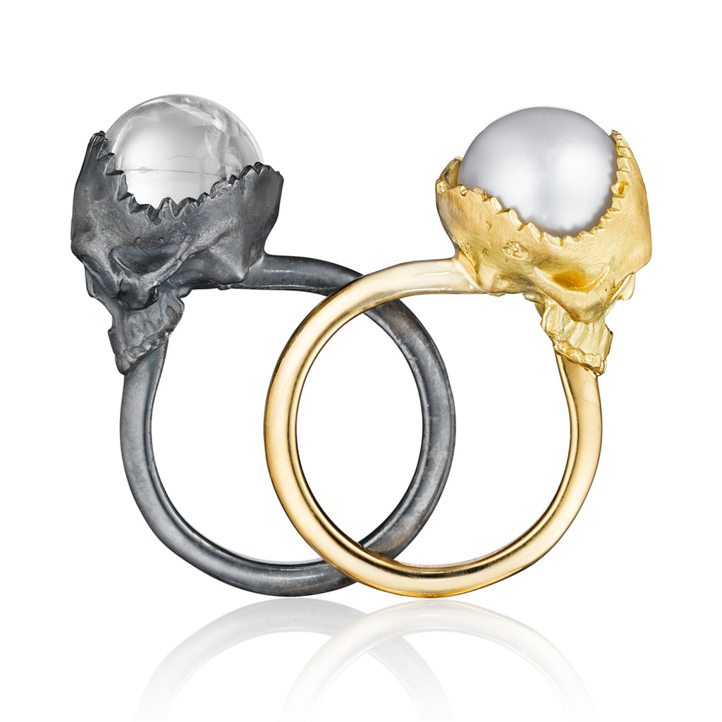Black Silver Open Skull Ring – Anthony Lent