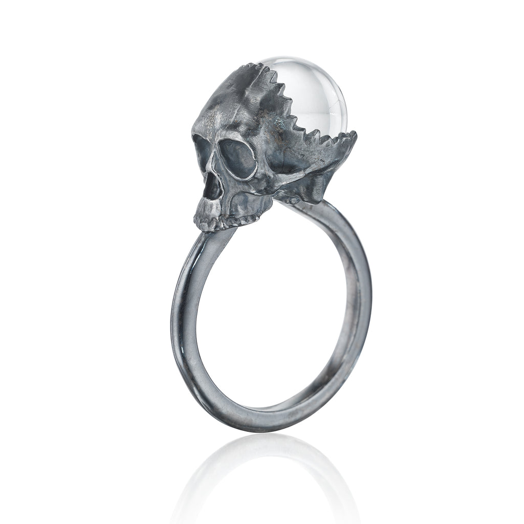 Black Silver Open Skull Ring – Anthony Lent